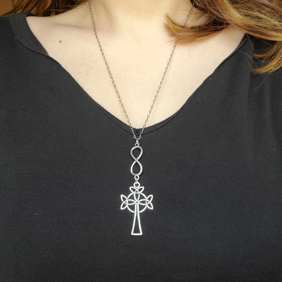 Jewelry | Nwot Celtic Infinity Cross Necklace | Poshmark